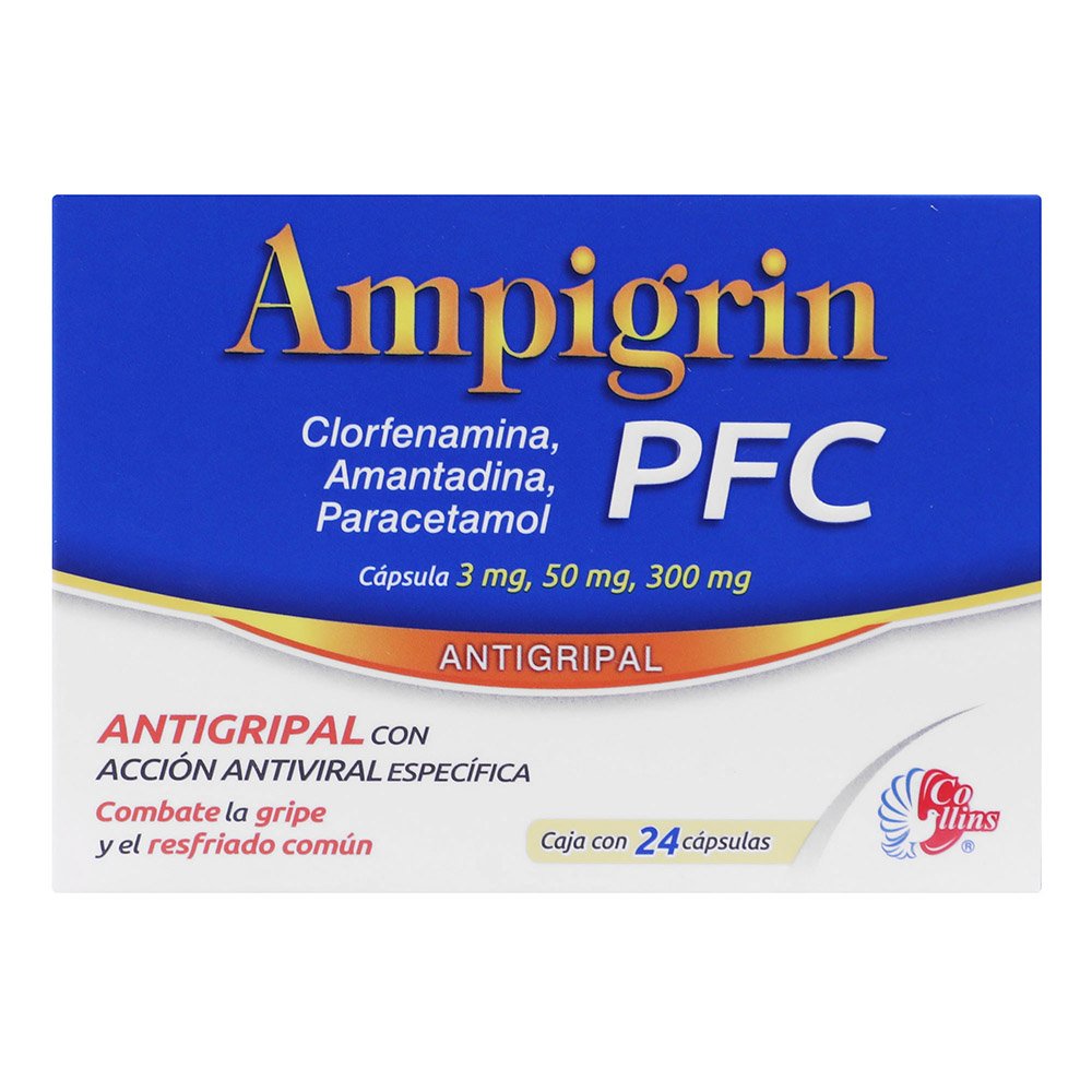Ampigrin 3/50/300mg caja 24 cápsulas — 15760 | Precio Vitau